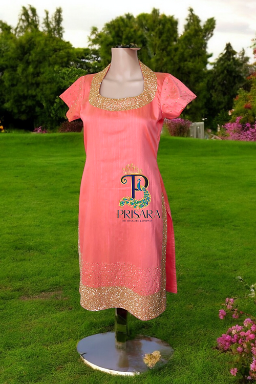Heavy Designer Kurti with Exquisite Cutdana Bead Work – PRISARA ...